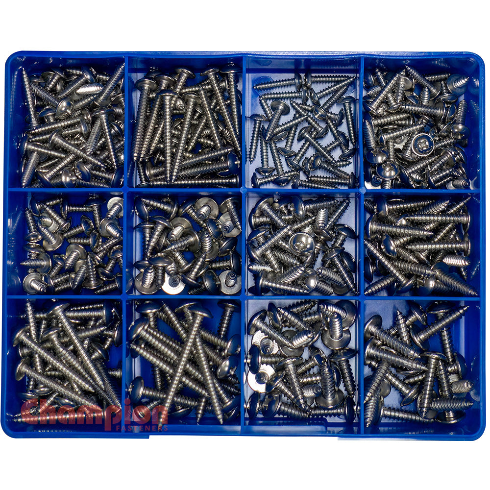 Champion 370pc SS Mushroom Head Self-Tapping Screw Kit – Engineers ...