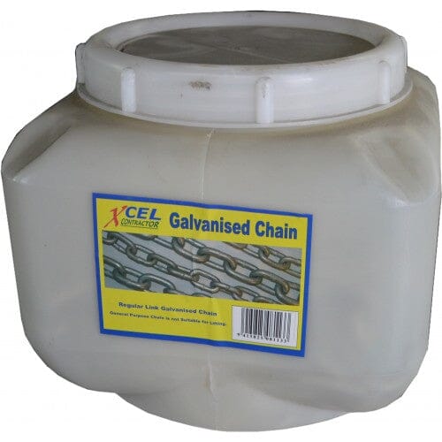 Xcel Galvanised Chain 25kg Polypail (80m) 4mm – Engineers Collective