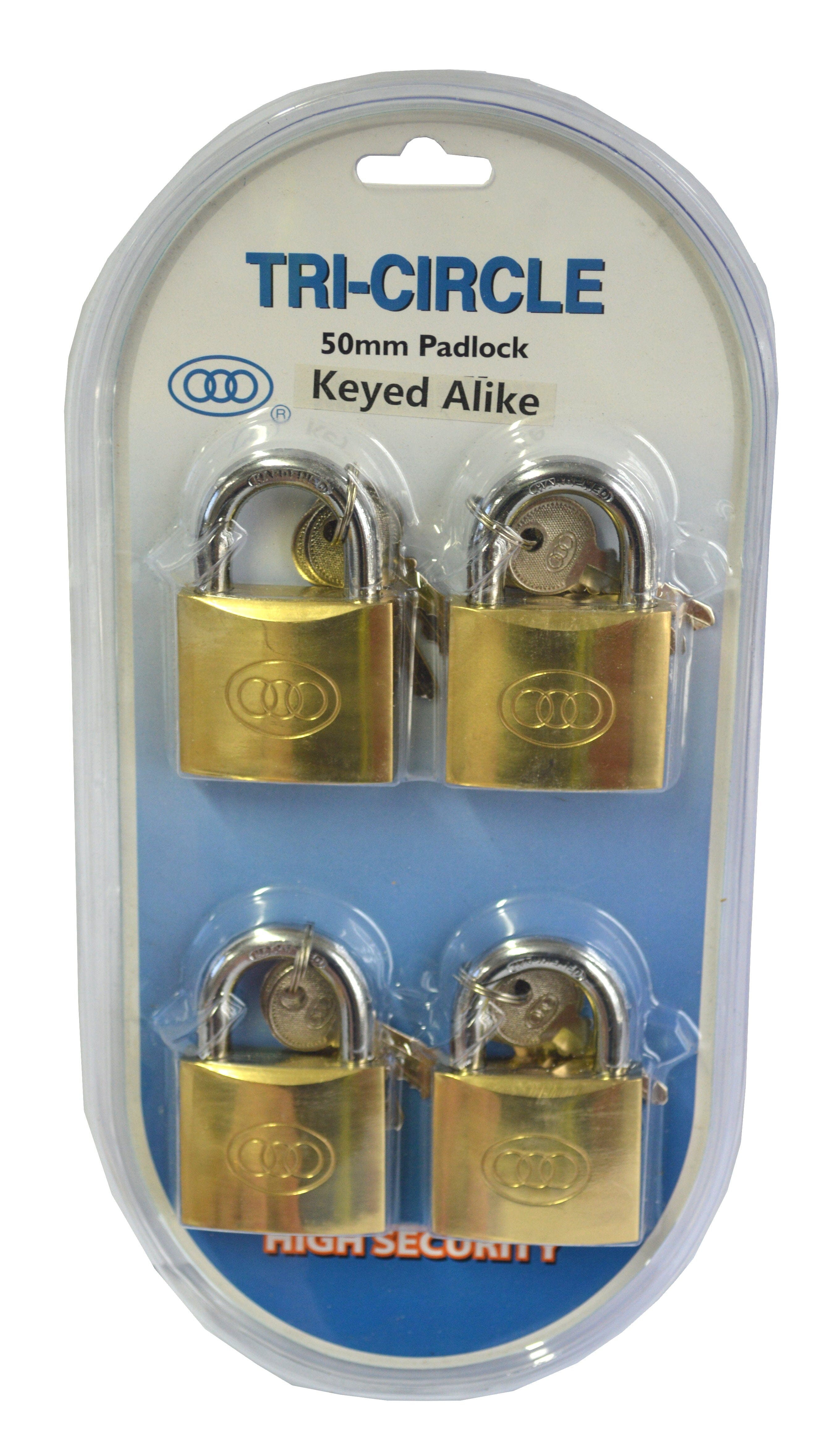 Tri-Circle Padlocks Keyed Alike-set of 4-50mm Tri Circle – Engineers ...