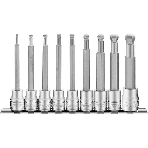 Teng 9pc 3/8in Long Hex Bit Socket Ball Point Clip Rail Set | Engineers ...