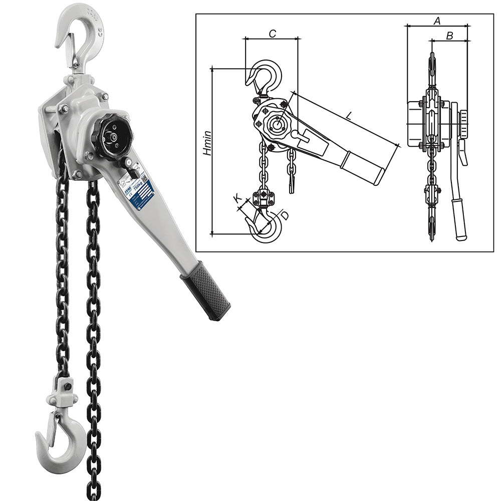 ITM Lever Hoist-Heavy Duty-750 kg-1.5 Meter Lift – Engineers Collective
