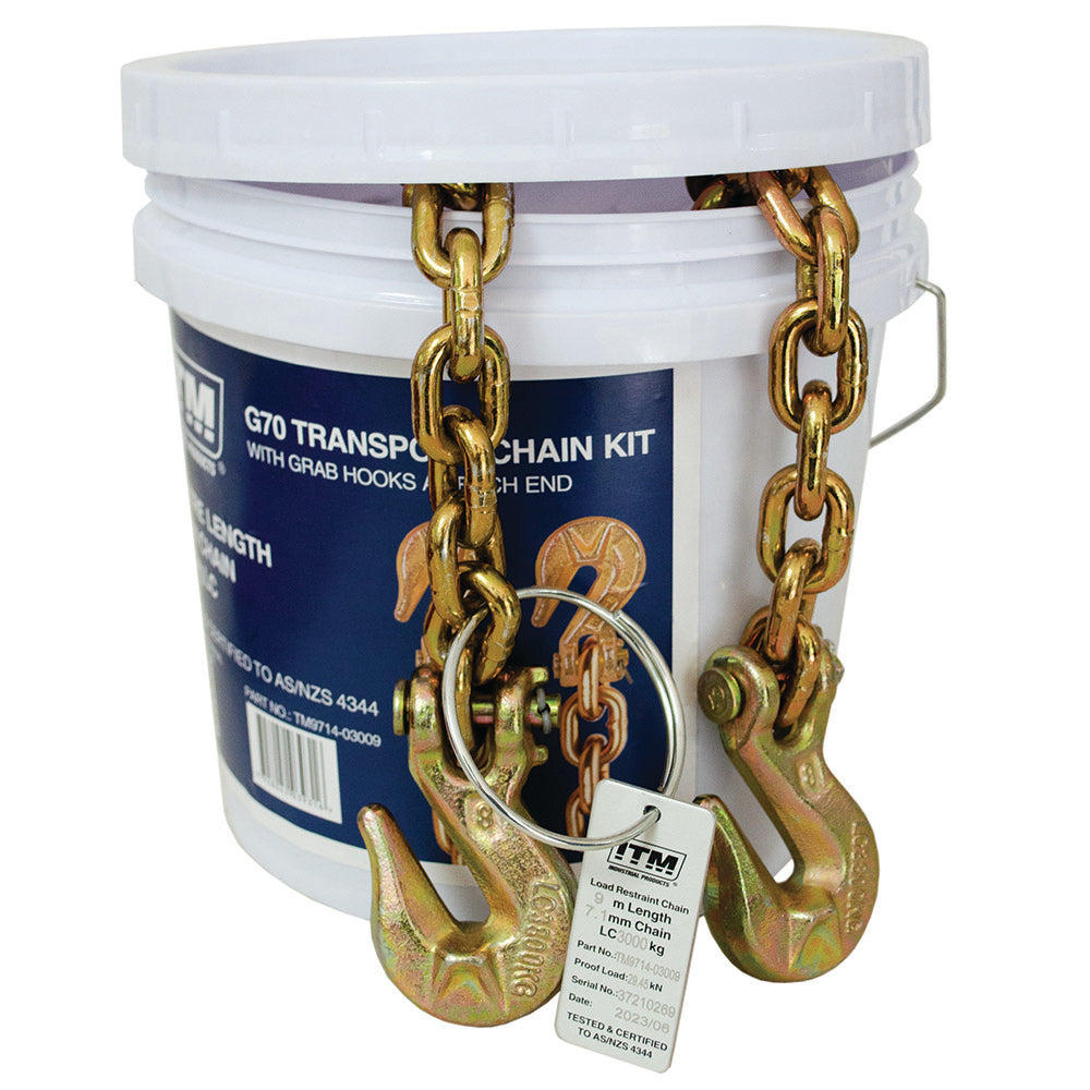 ITM G70 Transport Chain - 3 Ton Lashing Cap. - 9M Length – Engineers ...