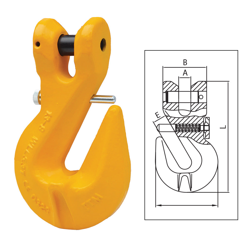 ITM G80 Clevis Shortening Grab Hook w/ Safety Pin-13mm Chain ...