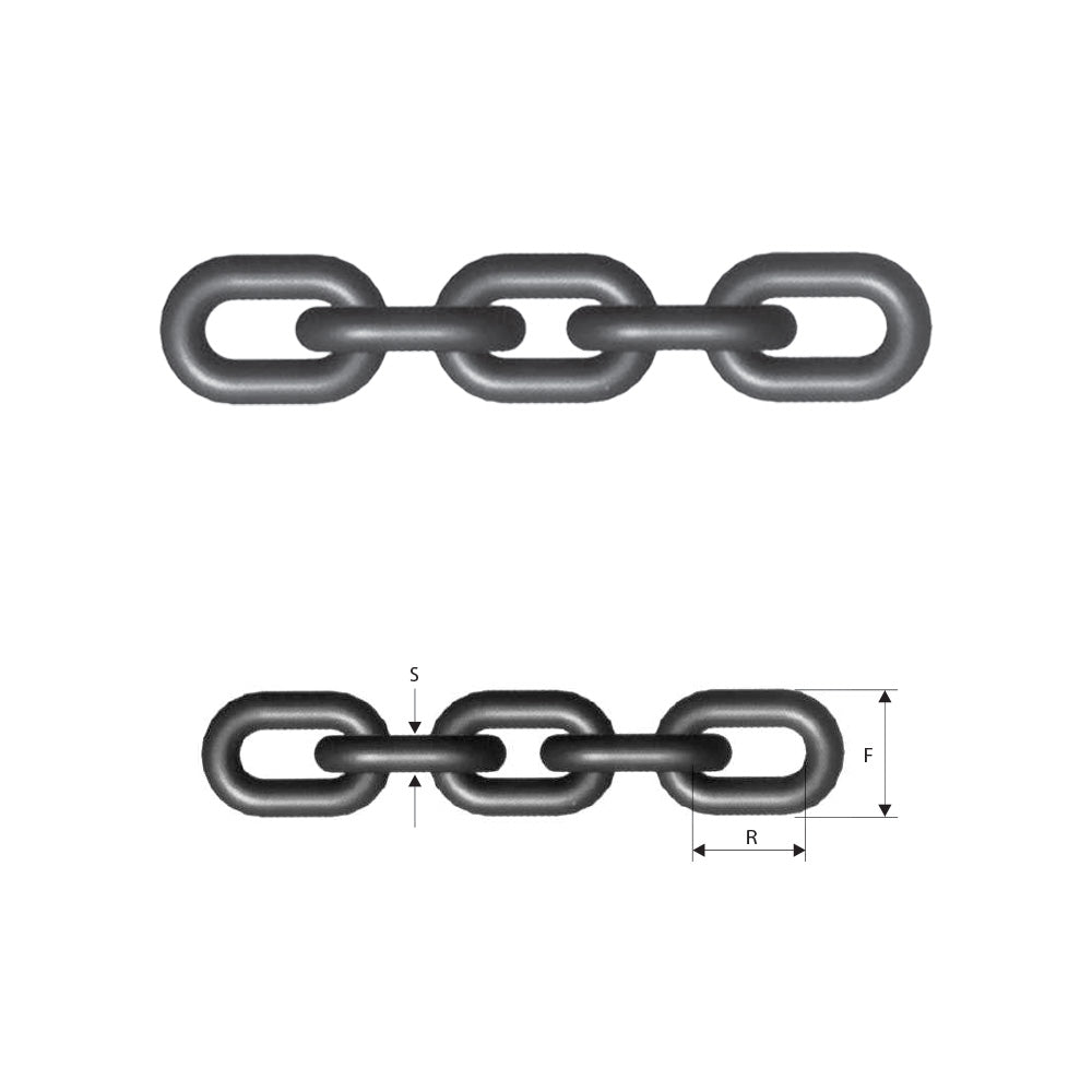 ITM G80 Lifting Chain - Black Tempered - 2 Ton - 8mm Body – Engineers ...