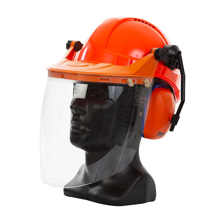 Hard Hat Clear Visor Combo including PINLOCK Hard Hat, Ear Muffs, Brow ...