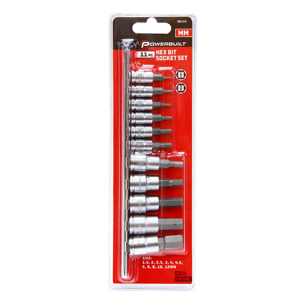 Powerbuilt 1/4" Dr 3/8" Dr 11pc Hex Bit Socket Set – Engineers Collective