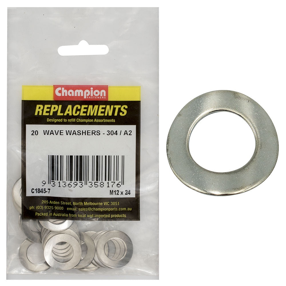Washer Wave Stainless Steel M12 x 24mm 304/A2 20pk – Engineers Collective