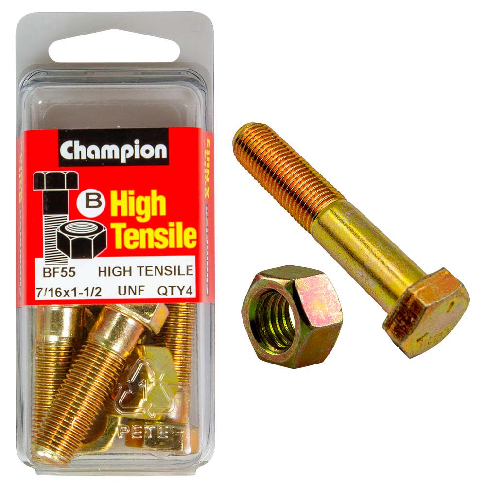 Champion 1-1/2in x 7/16in Bolt And Nut (B) - GR5 – Engineers Collective