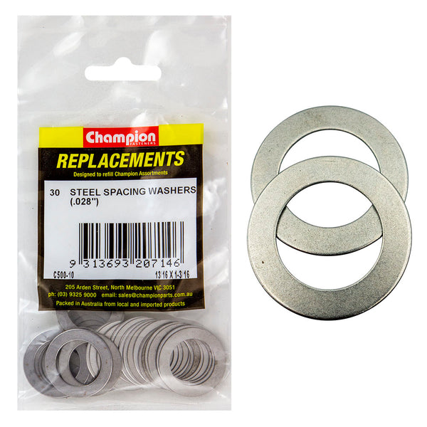 Champion 13/16 x1-3/16x1/32in(22G) Steel Spacing Washer-30pk ...