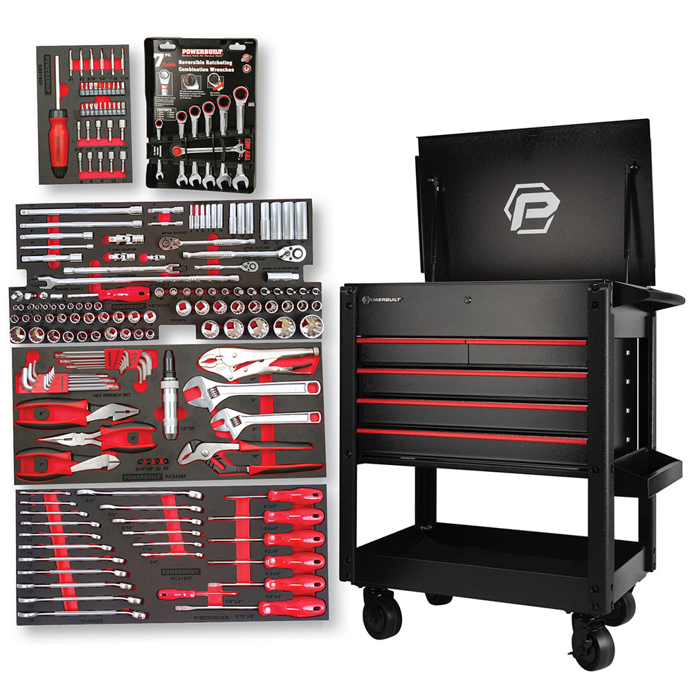 Powerbuilt 196pc Service Cart & Tools Kit – Engineers Collective