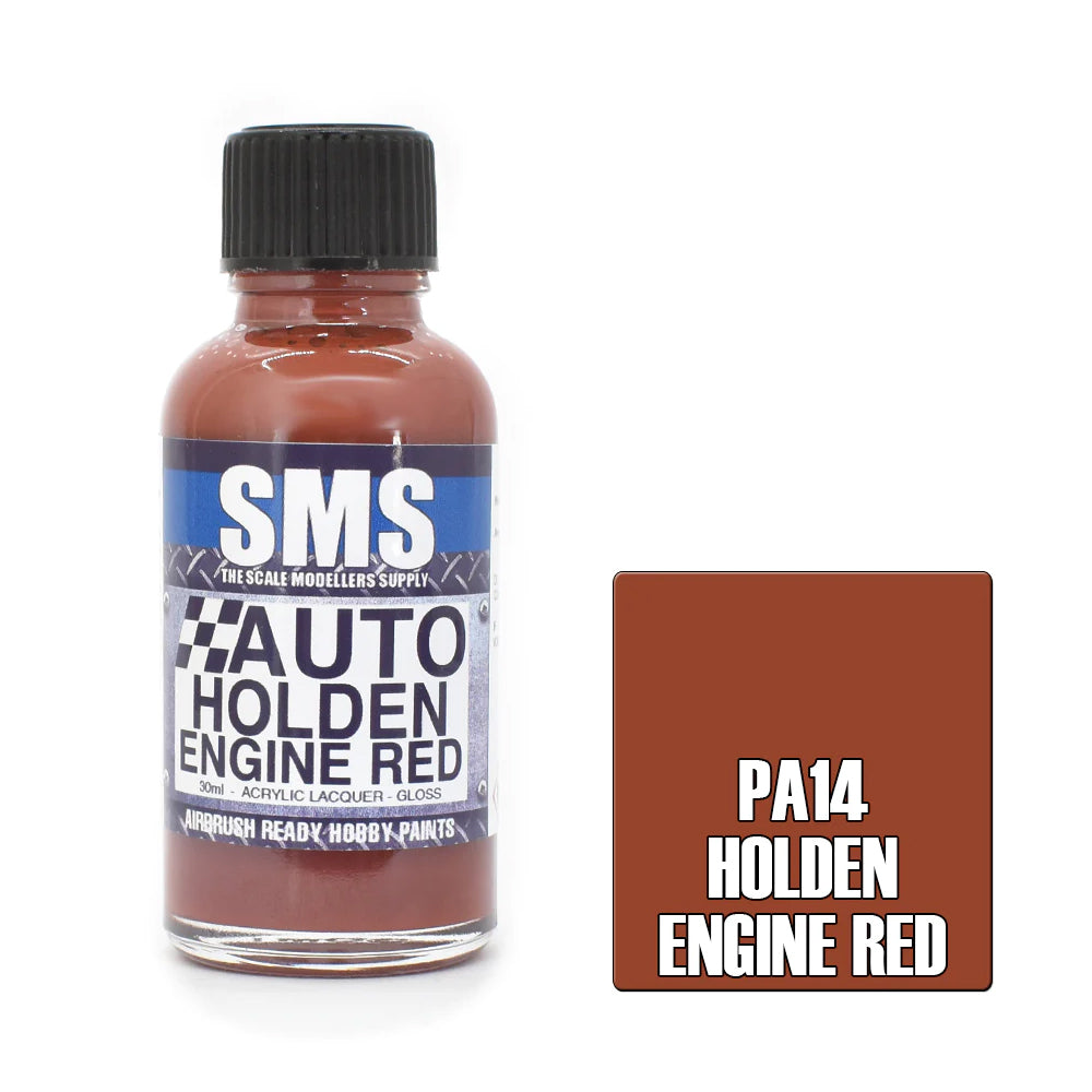 Airbrush Paint 30ml Auto Colour Holden Engine Red Scale Modellers Supp ...
