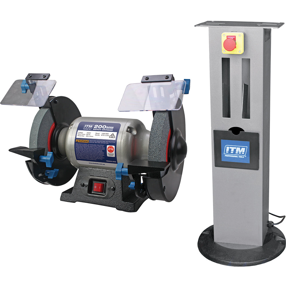 ITM Bench Grinder w/ Stand & Emergency Stop Switch – Engineers Collective