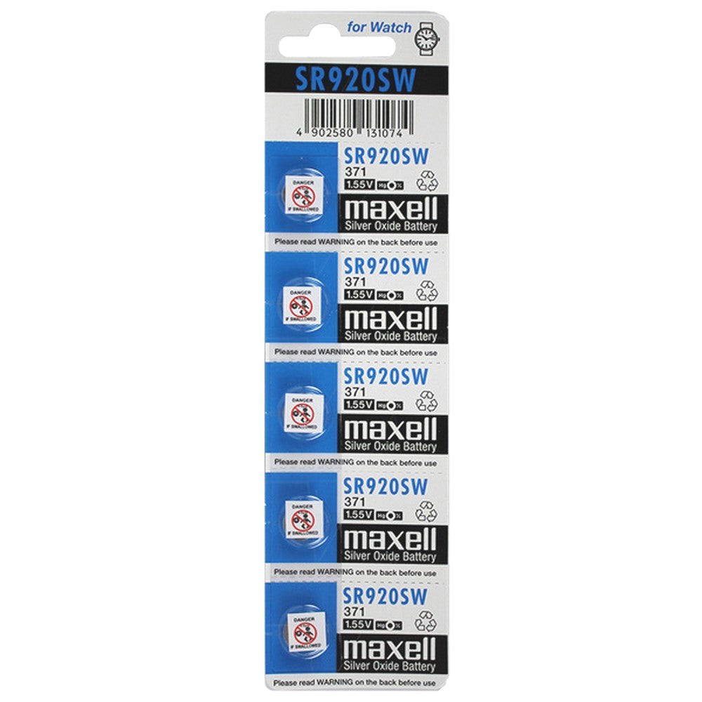 Maxell Silver Oxide Sr920sw Watch Battery Button Cell 5 Pack ...
